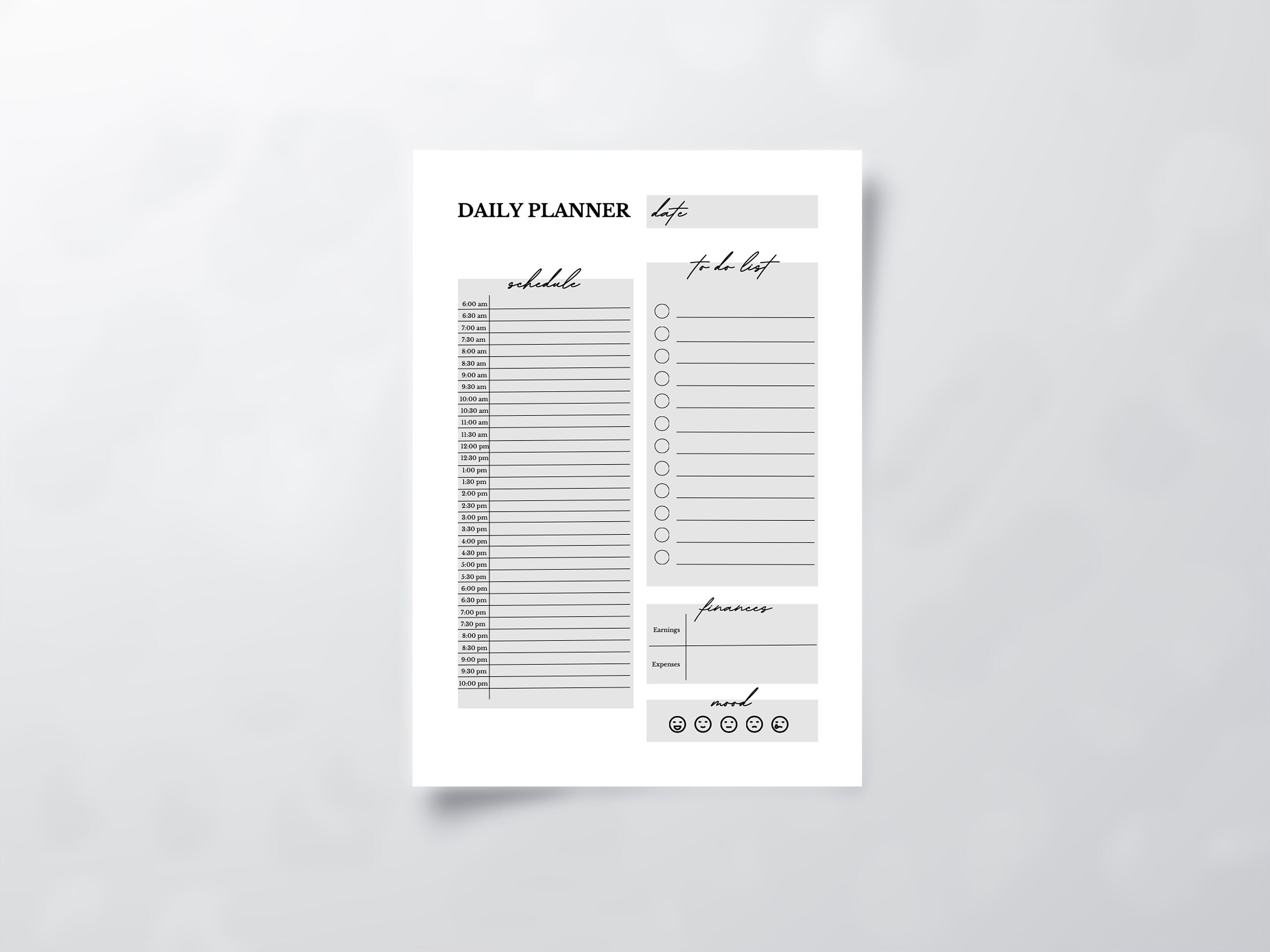 Minimal and Simple Digital Daily Planner - Etsy