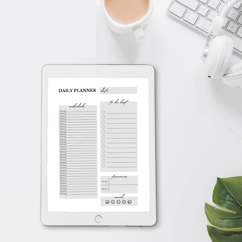 Minimal and Simple Digital Daily Planner - Etsy