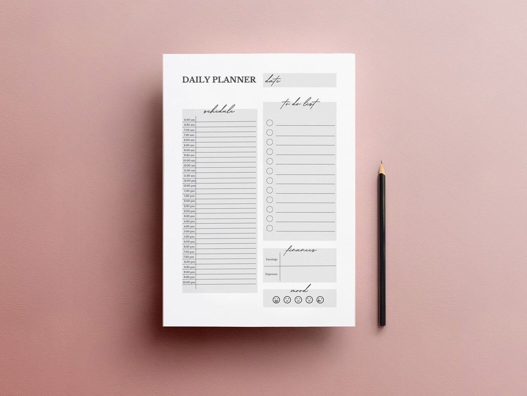Minimal and Simple Digital Daily Planner - Etsy