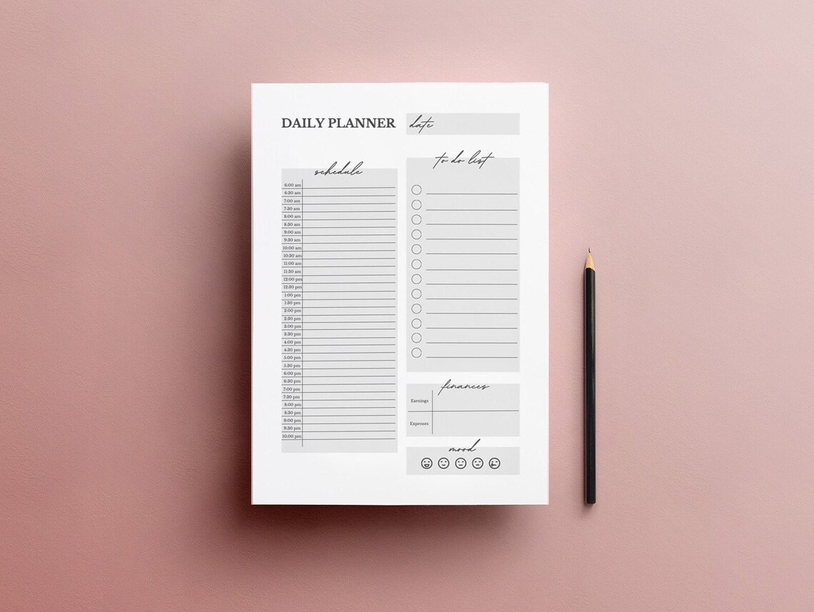 Minimal and Simple Digital Daily Planner - Etsy