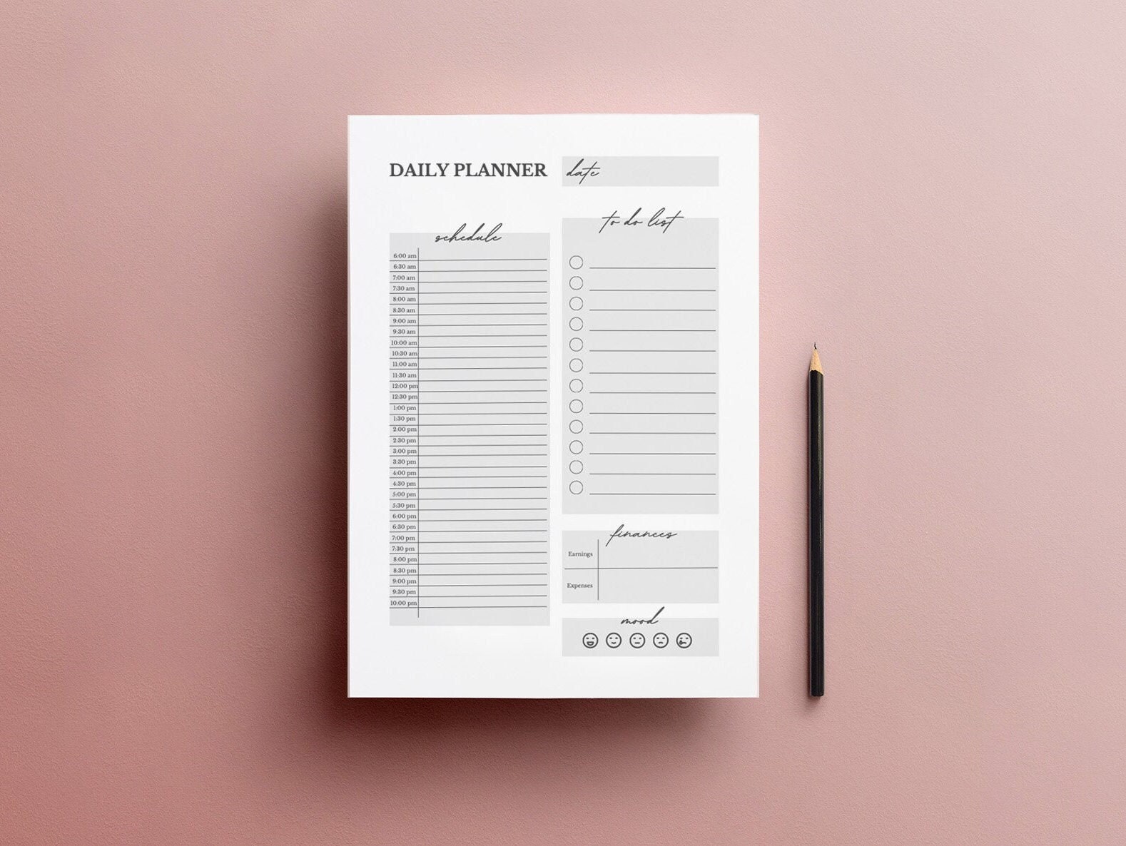 Minimal and Simple Digital Daily Planner - Etsy