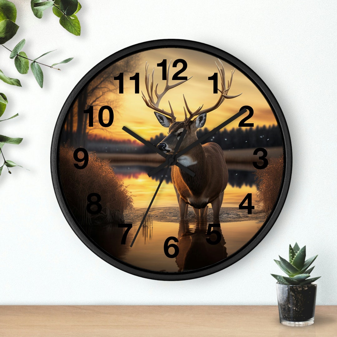 Whitetail Buck With Numbers, Wall Clock - Etsy