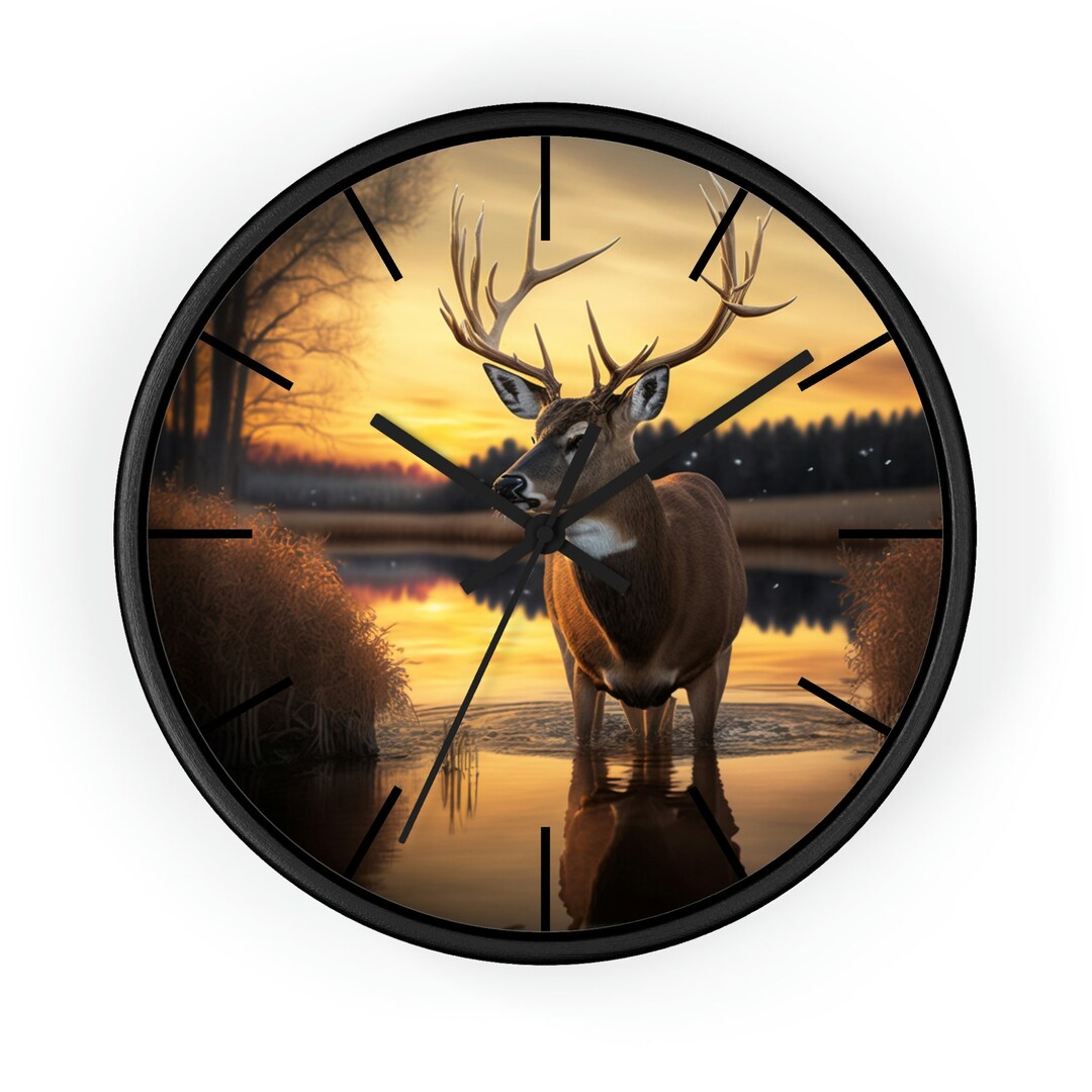 Whitetail Buck With Lines, Wall Clock - Etsy