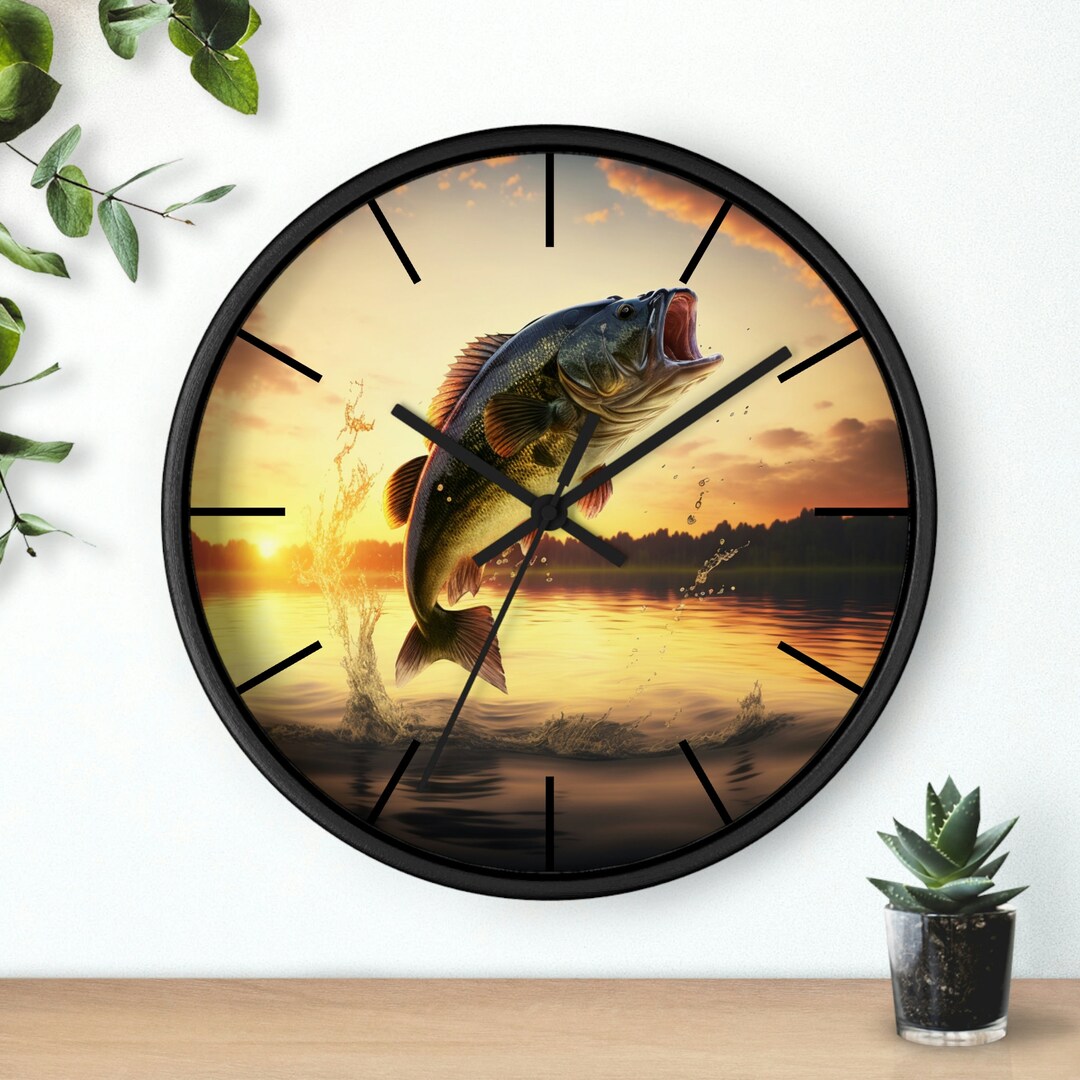 Bass Jumping With Lines, Wall Clock - Etsy