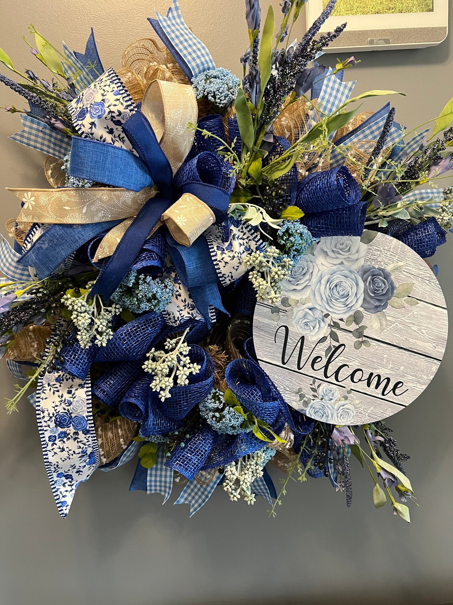 Blueberry Welcome Front Door Wreath - Etsy