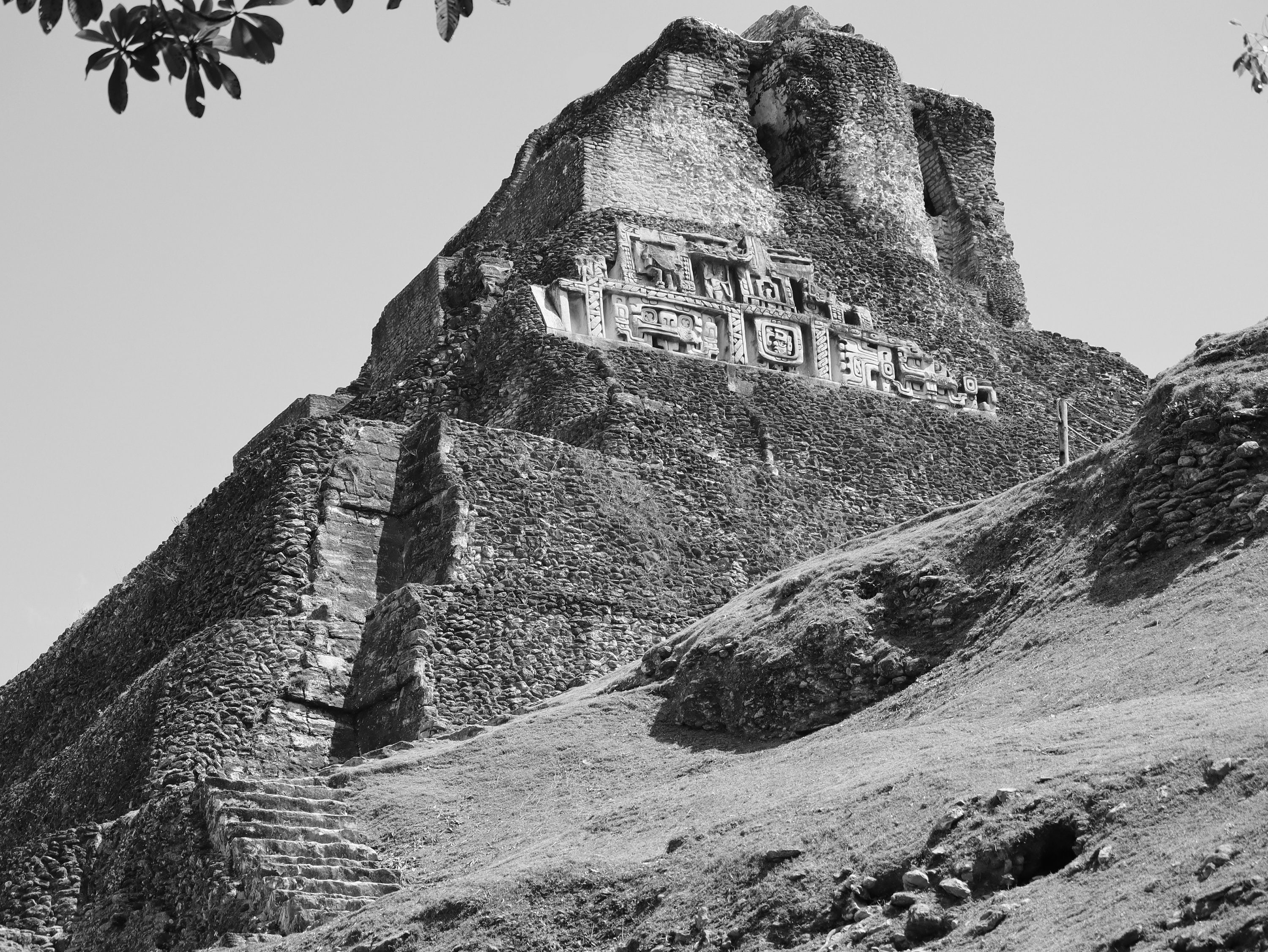 Black and White Mayan Ruins - Ancient Mayan City Temple Photography Beautiful - Etsy