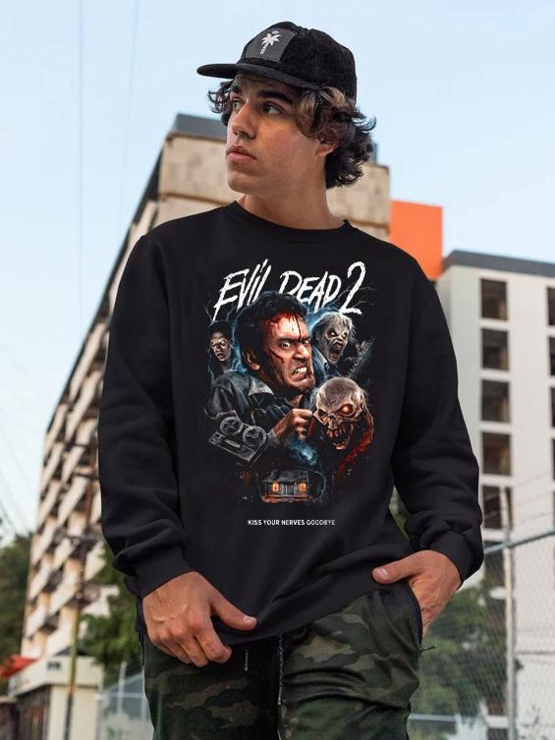 The Evil Dead Sweatshirt, 80s Horror, Ash Vs Deadites Movie Sweater ...