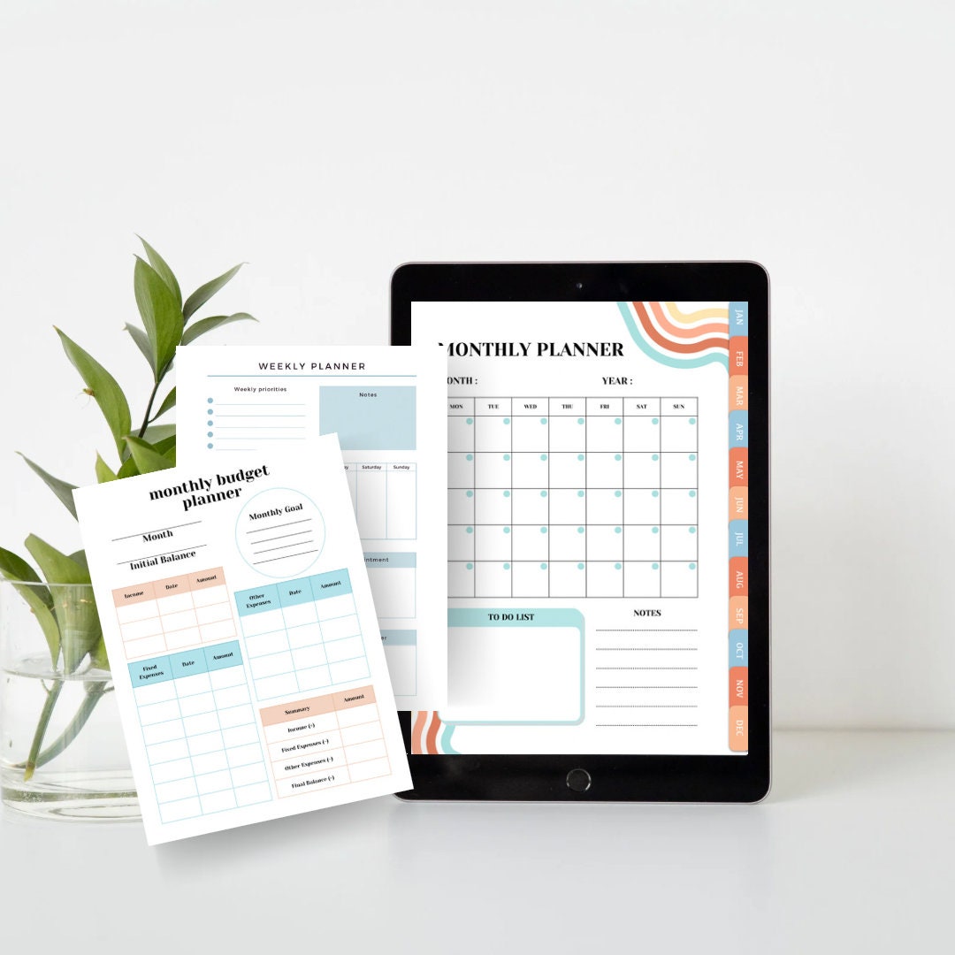 Planner Digital Planner Printable iPad Planner Vertical Planner Digital ...