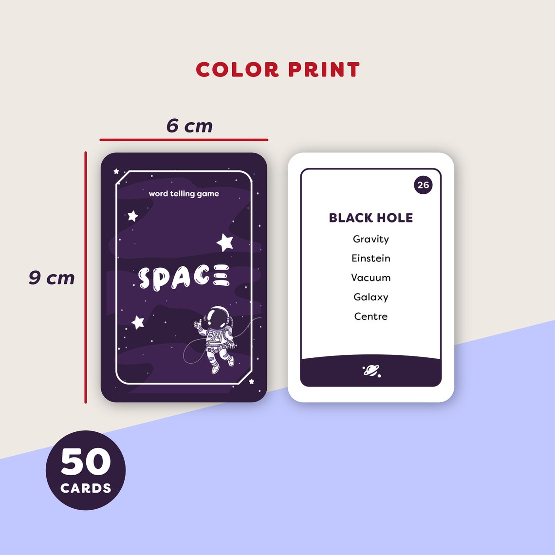 Space Taboo Games for Kids, Fun Flash Cards for Kids, Printable ...