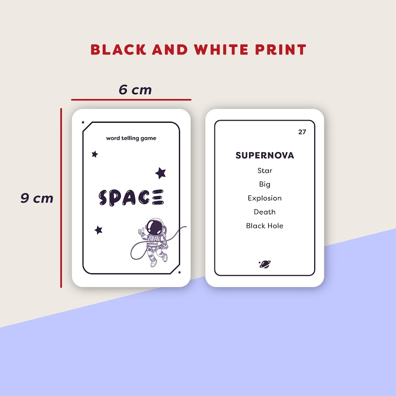 Space Taboo Games for Kids, Fun Flash Cards for Kids, Printable ...