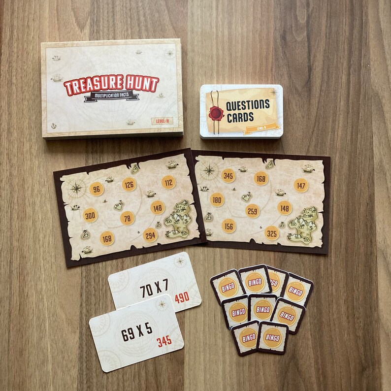 Multiplication Games for Kids, Bingo Maths Games Level: II - Etsy