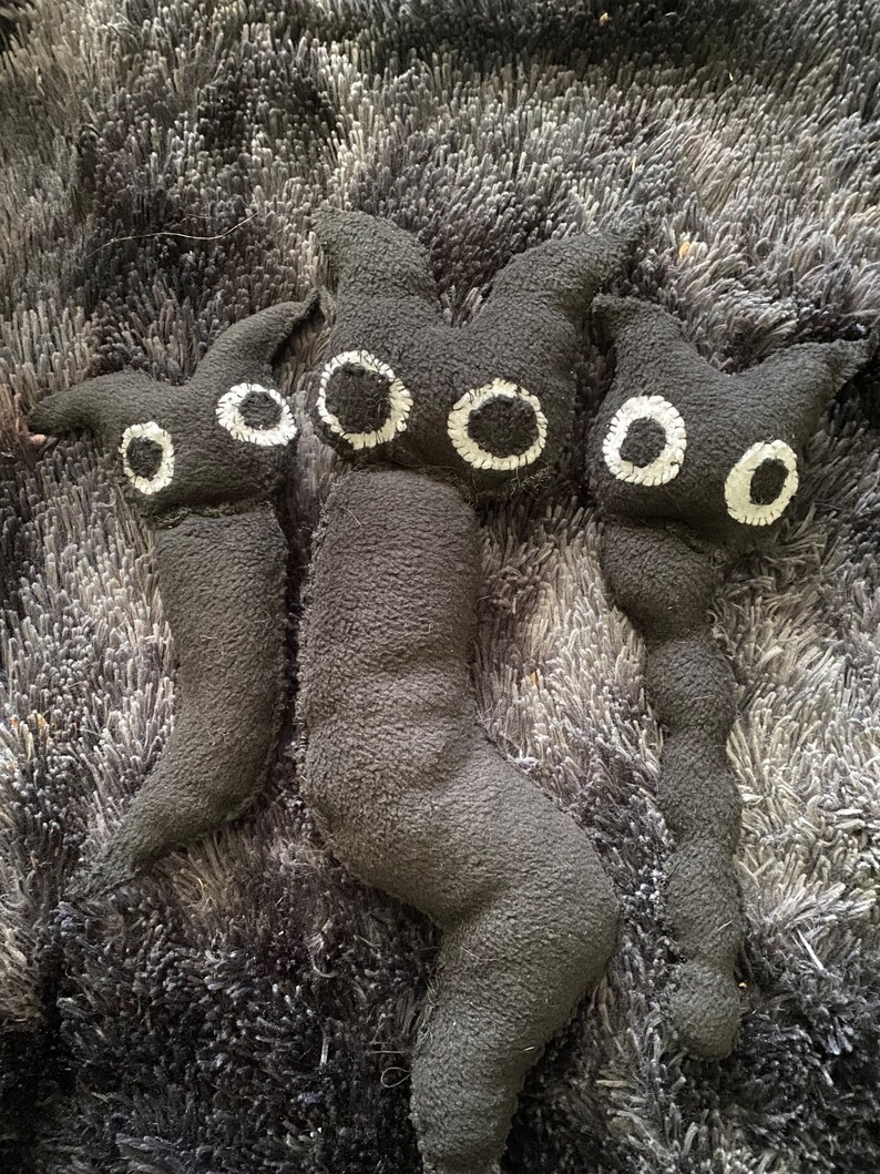 Garbanzo the Skrunkly Cat Slug Black Cat Plush Handmade Plush Toy - Etsy