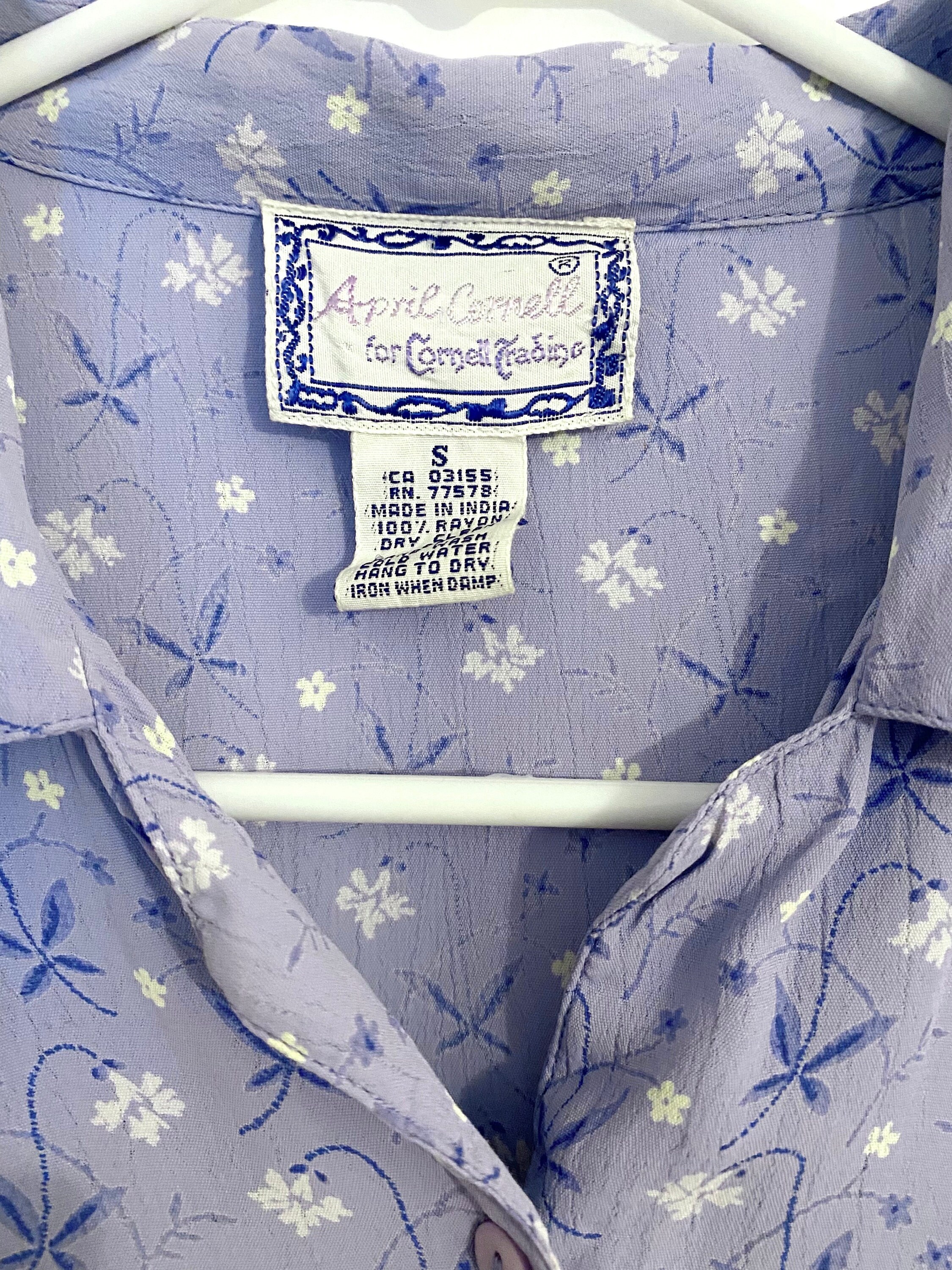 90s April Cornell Periwinkle Flower Dress Small Cornell - Etsy