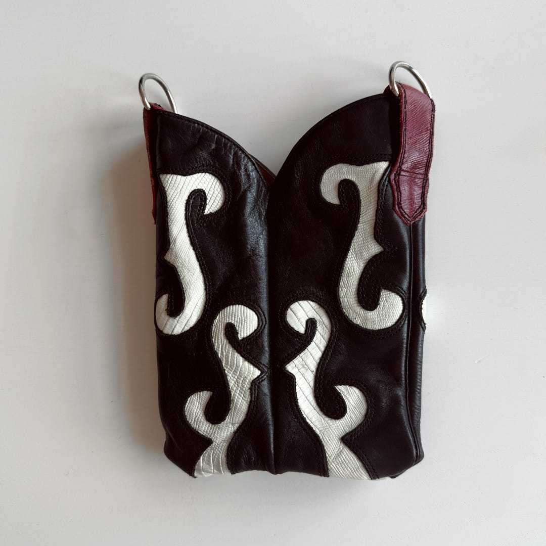 FOR REPAIR 1990s Cowboy Boot Bag for Repair || Vintage Nine West Romnee ...