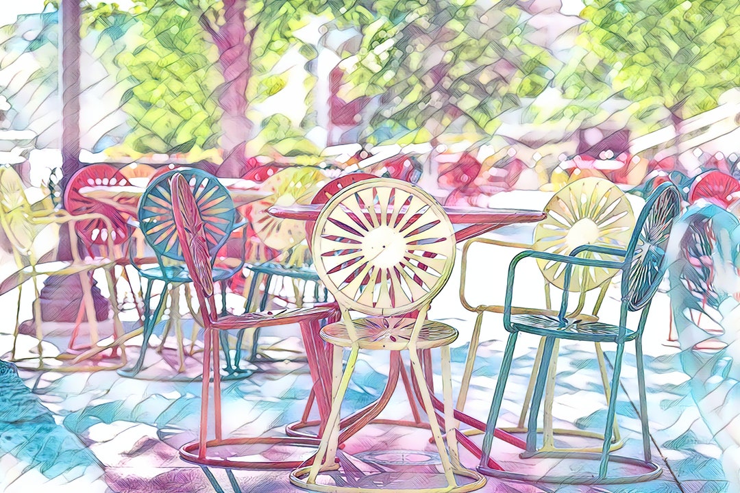Artistic Print of UW Madison Union Terrace Sunburst Chair Group Limited ...