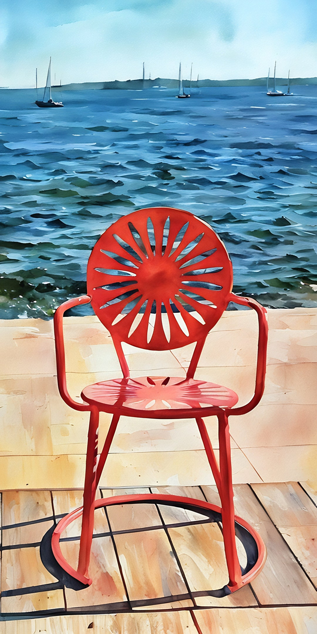 Art Print of UW Madison Union Terrace Sunburst Chair Watercolor Photo ...