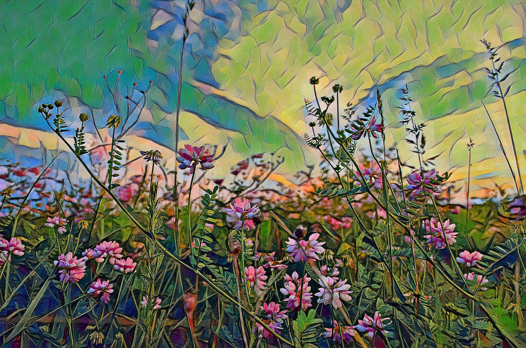Spring Flowers Artistic Print Midwest Meadow - Etsy
