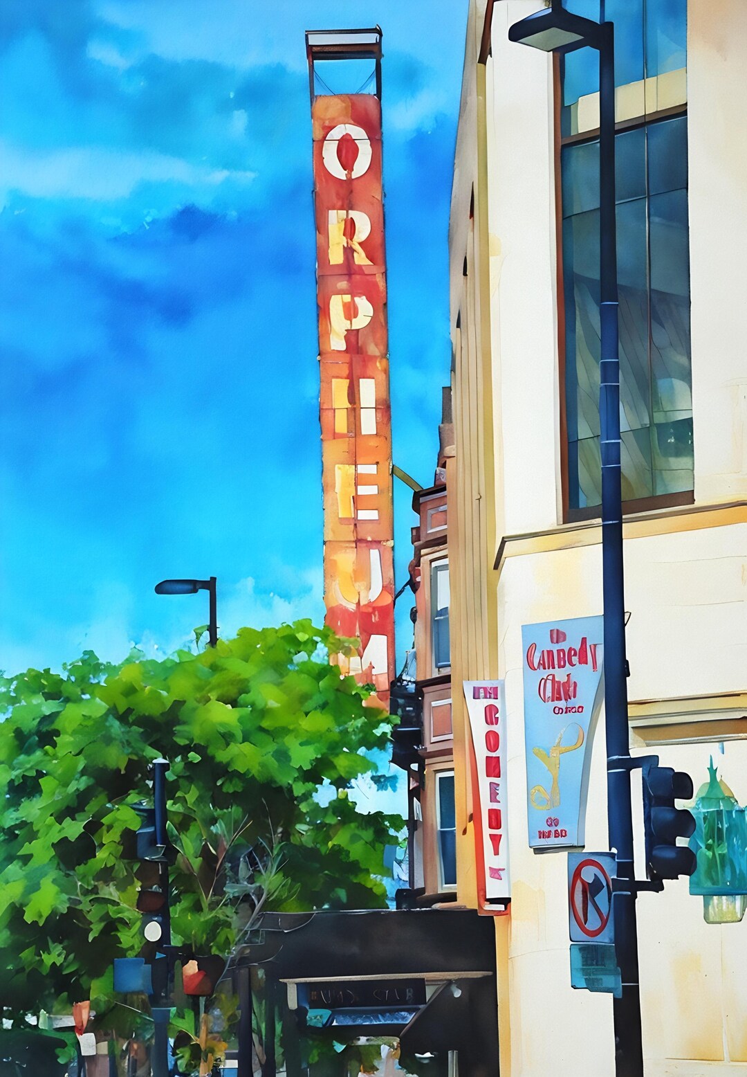 Artistic Print of Madison State Street Orpheum Theatre Old Sign ...