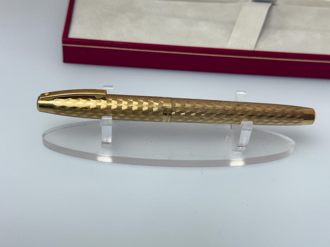 Sheaffer Imperial Gold Electroplated Vintage Fountain Pen With Inlaid ...