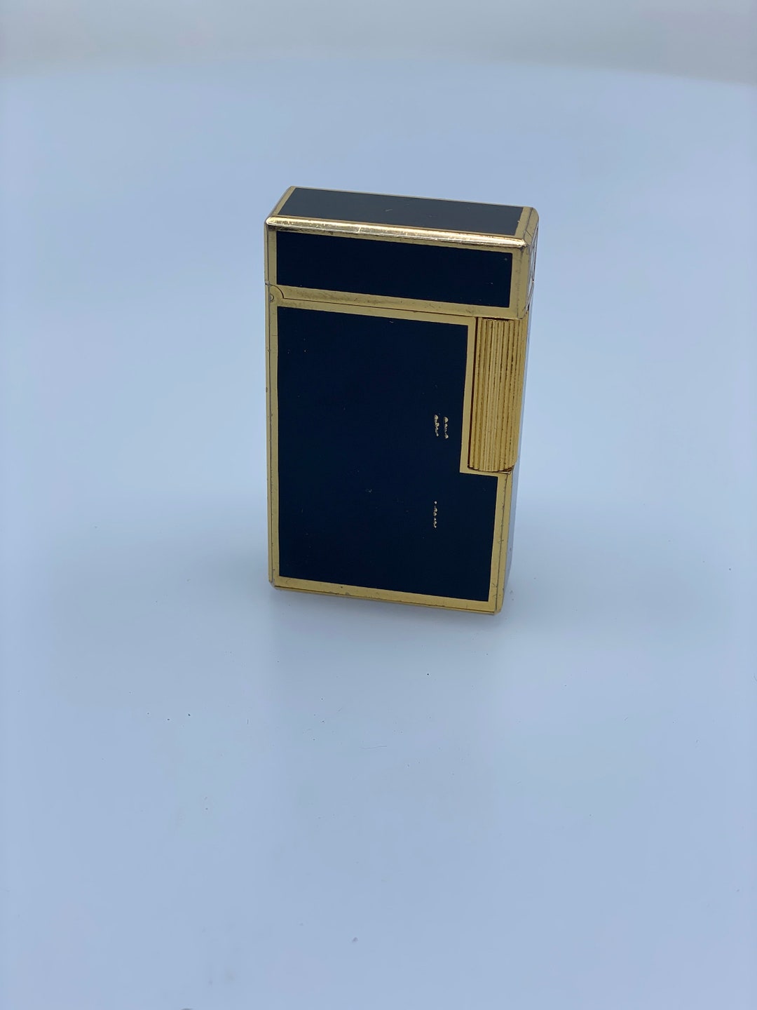 Vintage Bugatti Lighter in Black Lacquer and Gold Plated, Functional ...