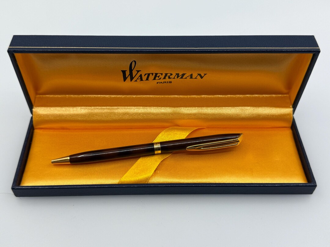 Waterman Concorde Ballpoint Pen – Slim Brown Lacquer & Gold Trim ...