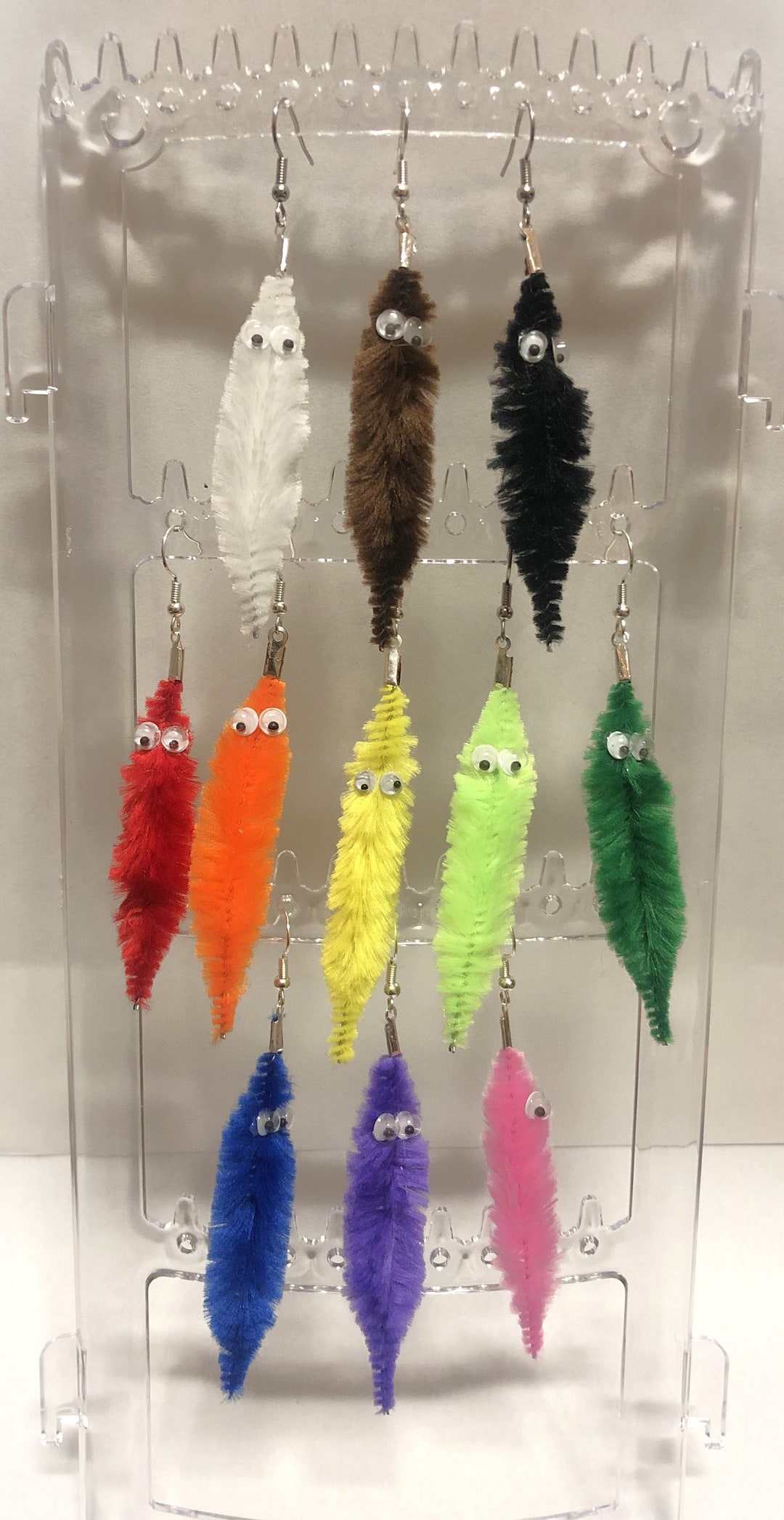 Mini Worms on a String Earrings - Etsy