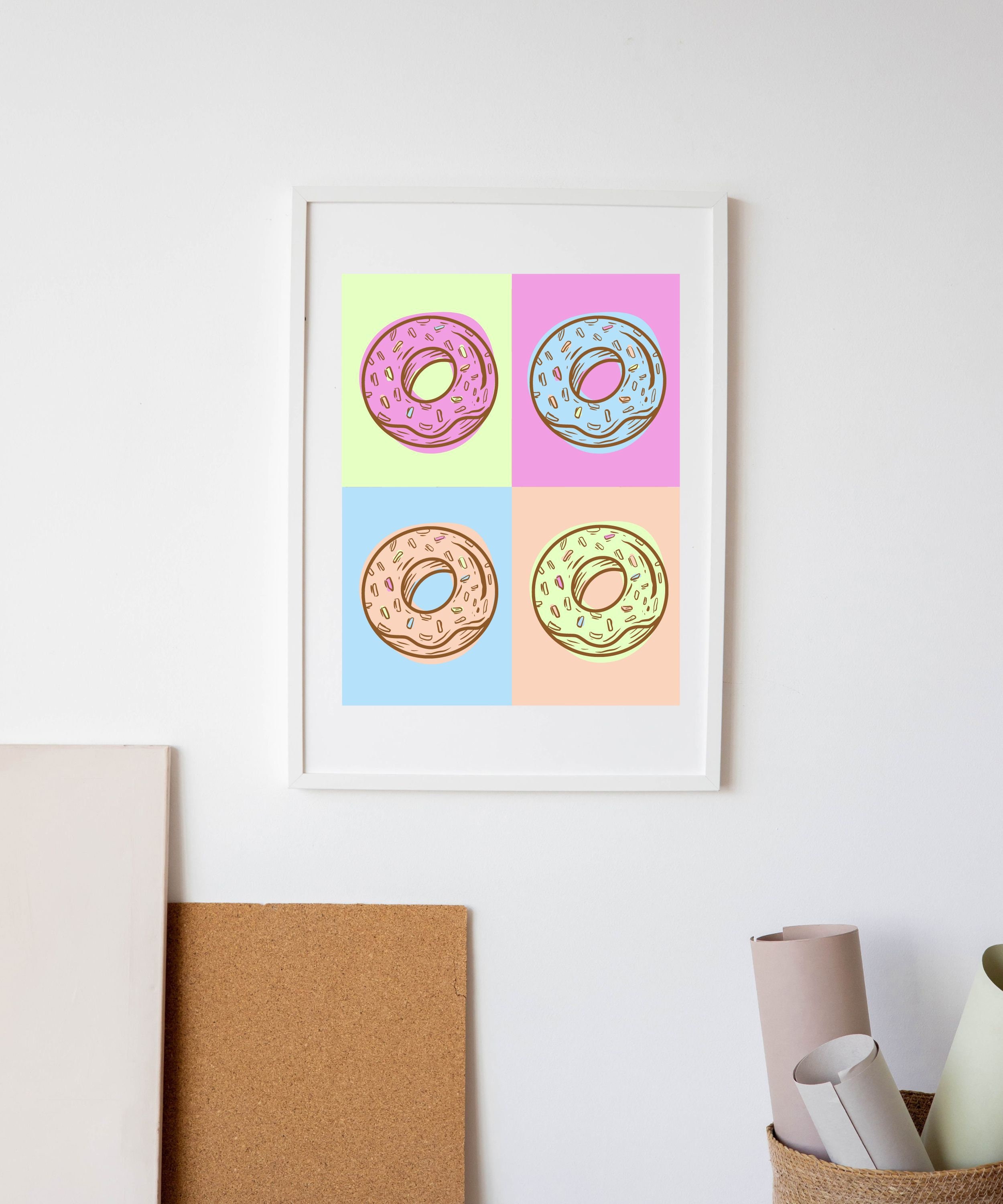 Donut Pop Art, Wall Art, Sweet Treats Downloadable, Printable Digital ...