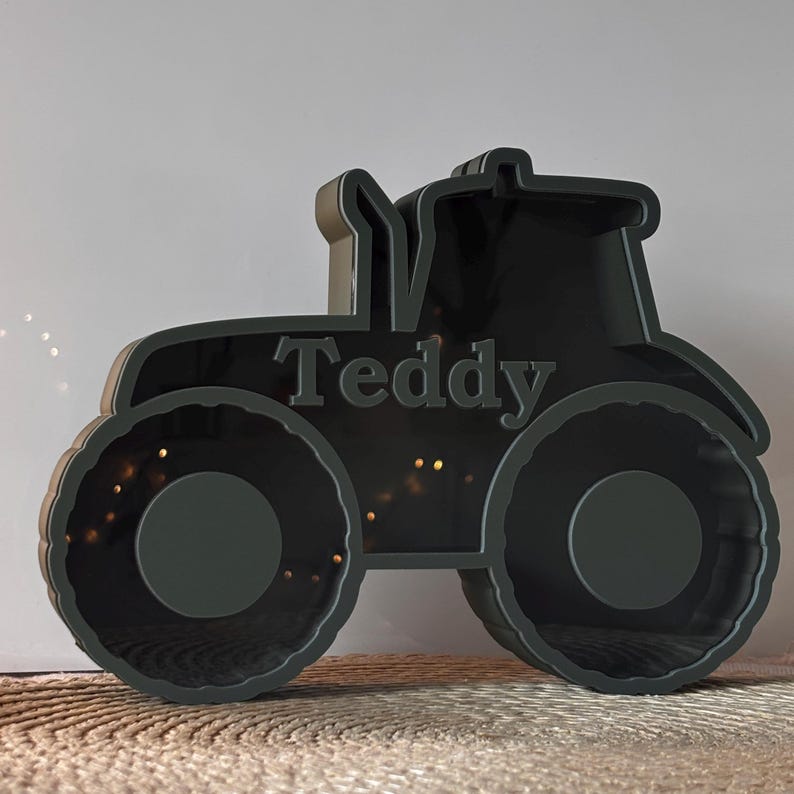 Personalised Kids Tractor Piggy Bank, Gift for Kids, Custom Name Coin ...