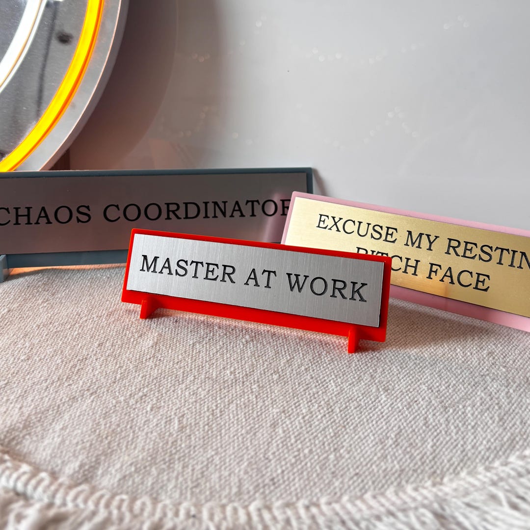 Custom Desk Sign Personalised Desk Name Plate Funny Office Decor Office ...
