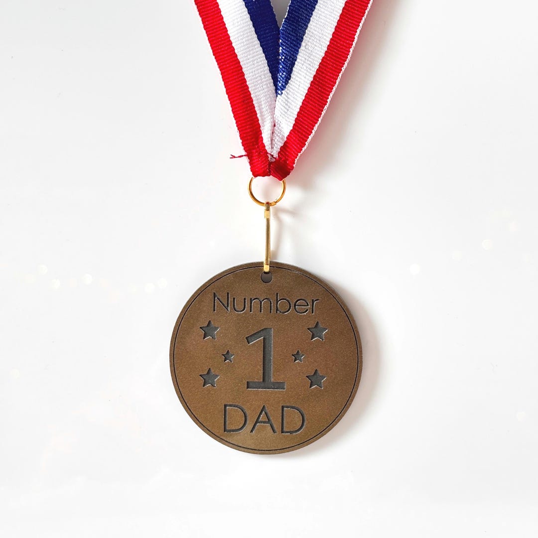Number 1 Dad Medal, Acrylic Medal for Fathers Day, Worlds Best Dad ...