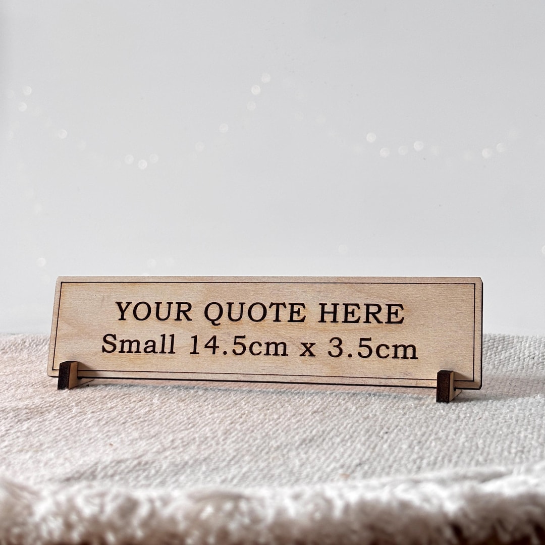 Small Wooden Desk Sign, Personalised Desk Name Plate, Funny Slogan Gift ...