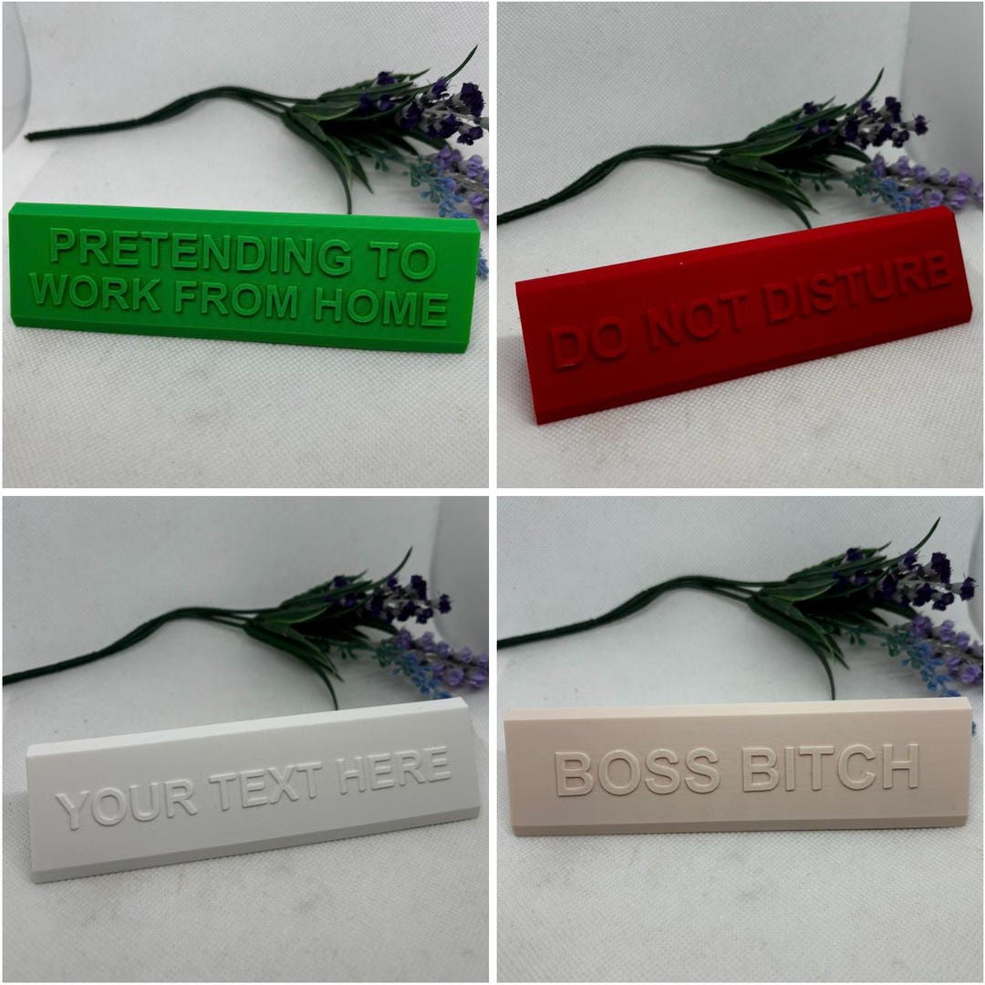 Small Desk Sign Personalised Desk Name Plate Funny Slogan Gift Rude ...