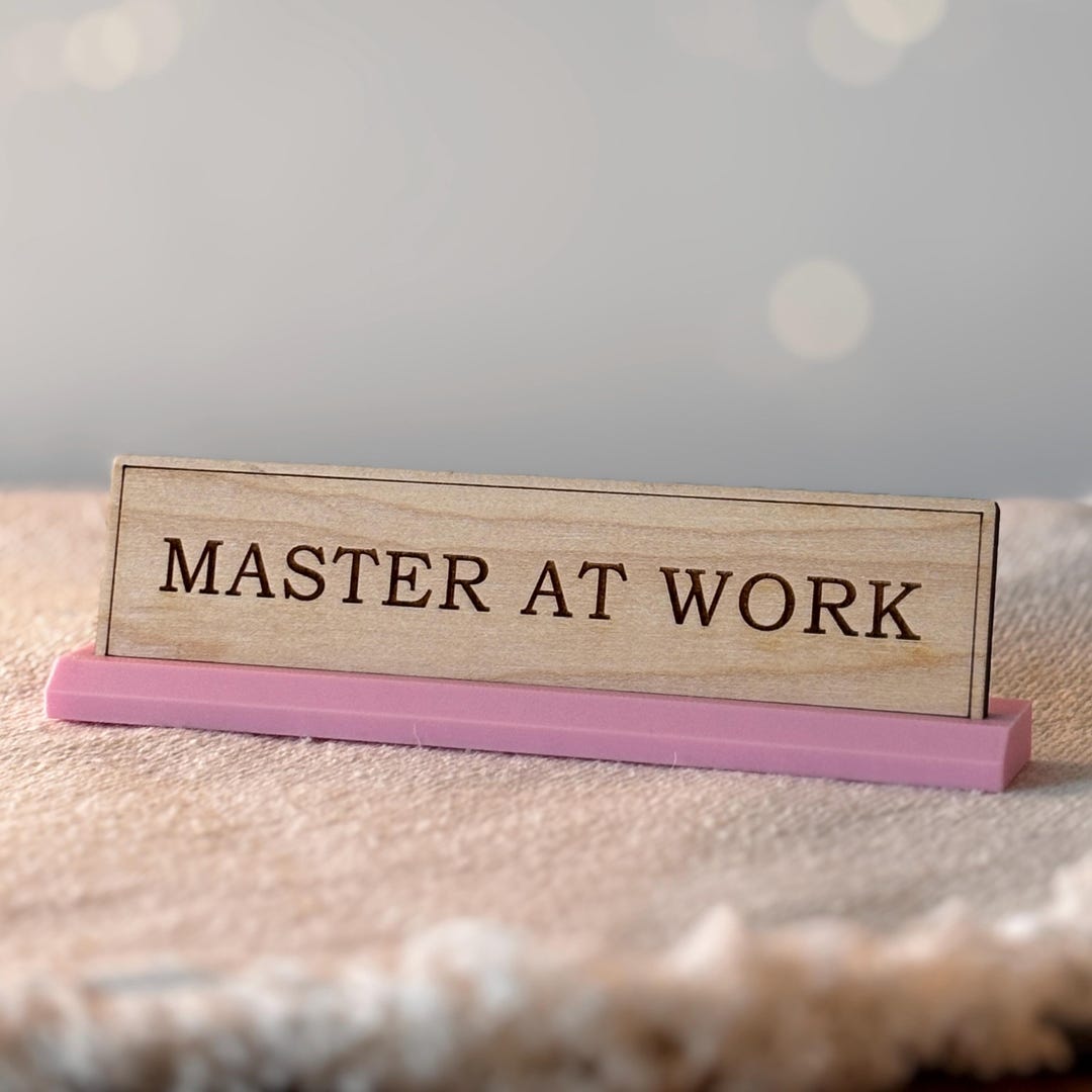 Wooden Desk Sign Personalised Desk Name Plate Funny Office Decor Office ...