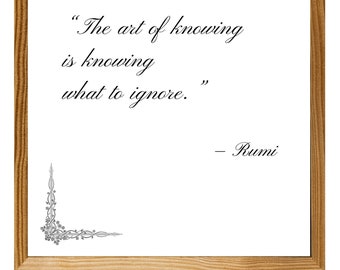 The Art of Knowing by Rumi - Etsy