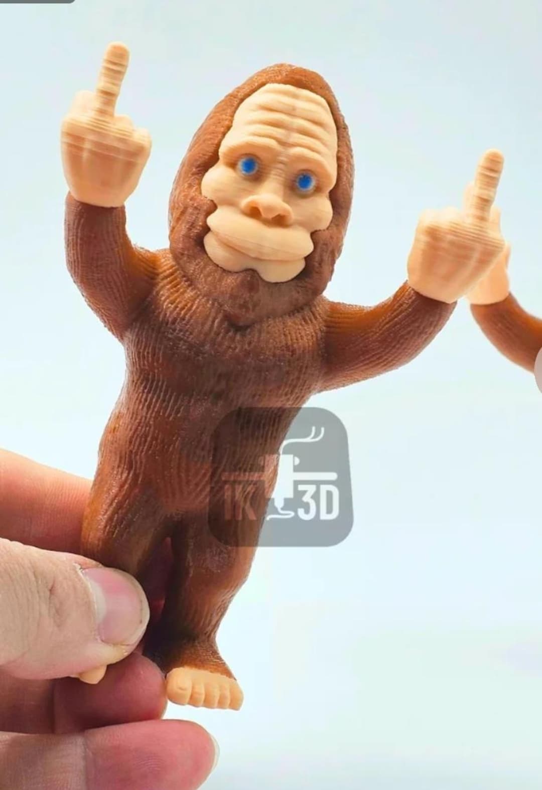 Sassy Sasquatch Statue – Double Middle Finger Bigfoot 3D Print – Funny ...