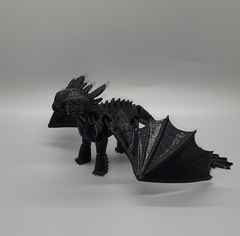 Flexi Toothless Dragons 3D Printed Desk Toy Articulated - Etsy