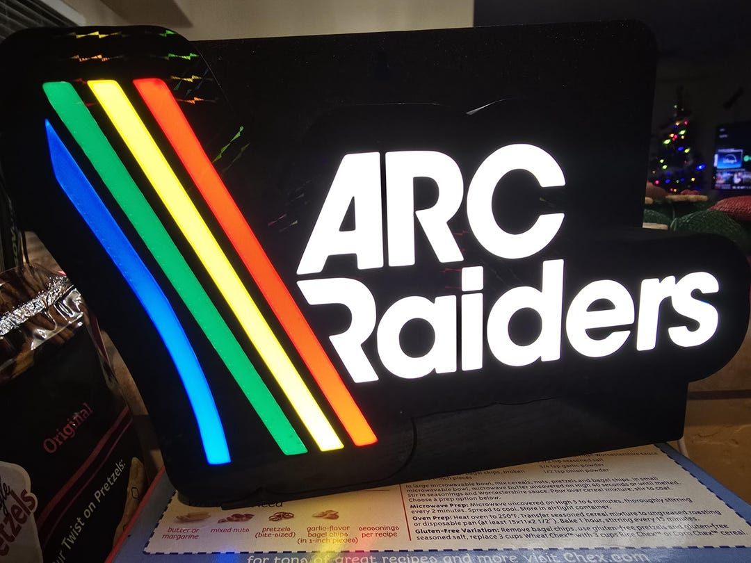 Retro-style ARC Raiders LED Lightbox – Custom Gaming Desk Decor | RGB ...