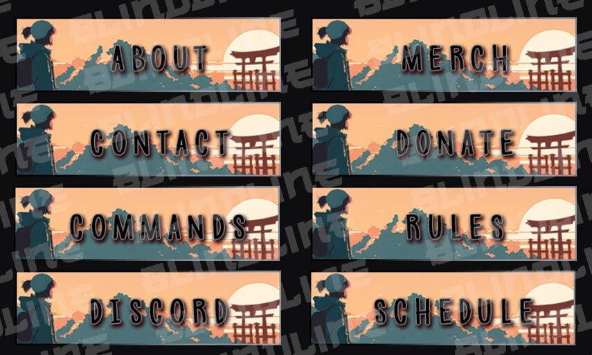 Lofi Girl Sunset Desk Twitch Panels X18 Streamer Panels Stream Twitch ...