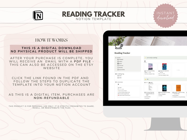 Notion Reading Tracker Template // Notion Book Tracker || Notion ...