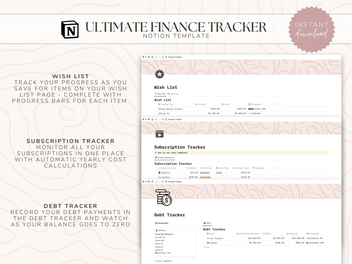 Notion Ultimate Finance Tracker Template | Finance Dashboard | Expenses ...
