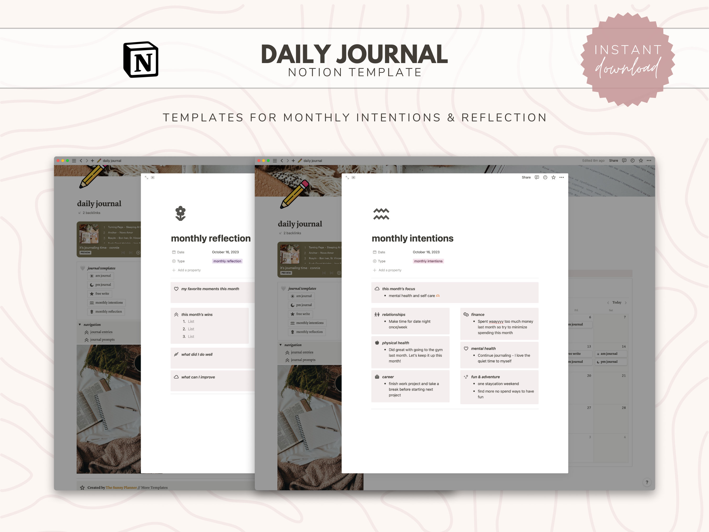 Notion Daily Journal Template // Notion Dashboard | Notion Templates ...