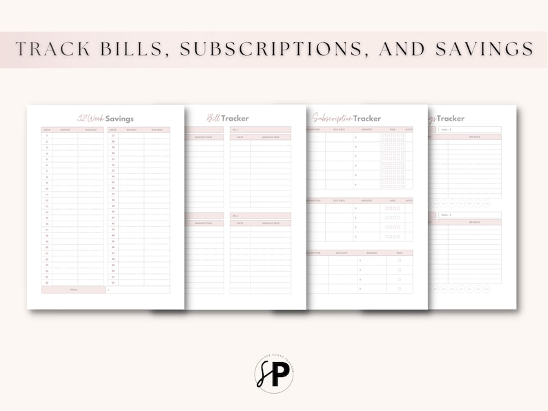 Printable Finance Planner: Budget Tracker, Weekly Planner, Expense ...