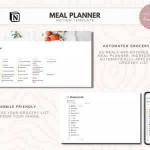 Notion Meal Planner Template // Meal Planning Dashboard | Meal Planner ...