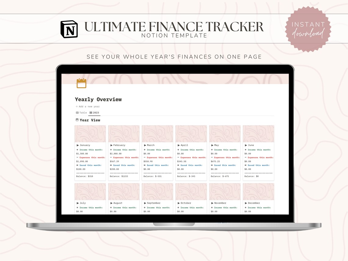 Notion Ultimate Finance Tracker Template | Finance Dashboard | Expenses ...