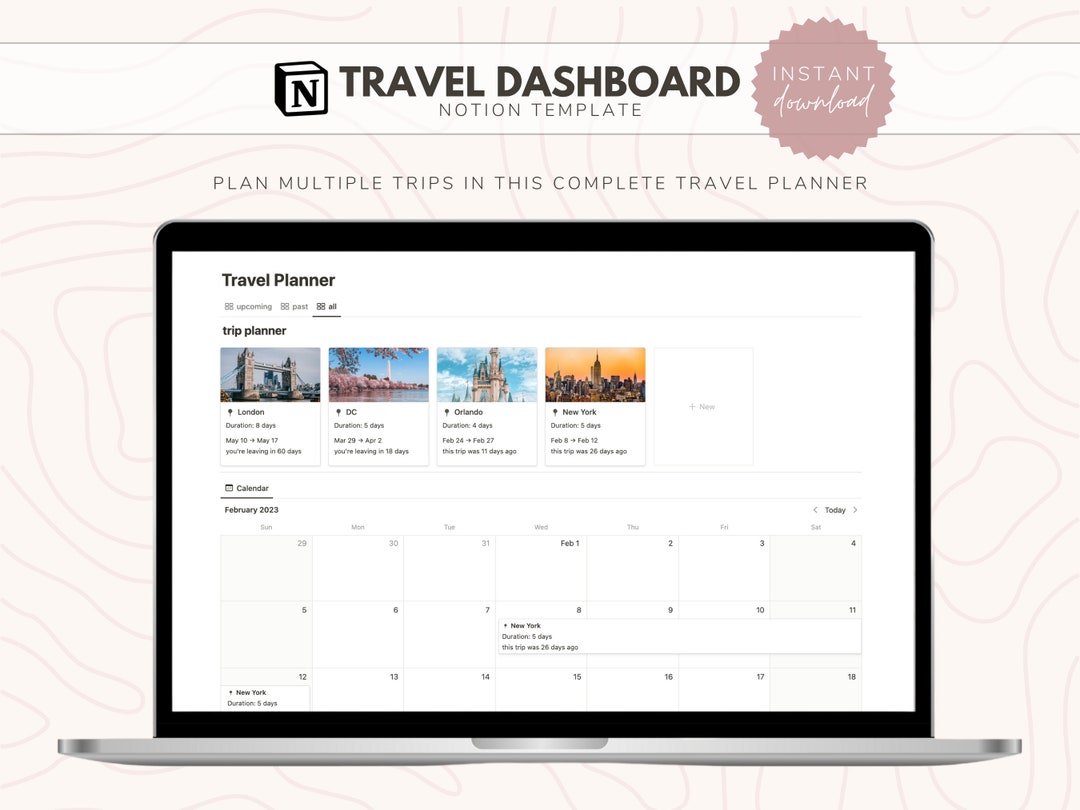 Notion Ultimate Travel Planner Template | Travel Dashboard | Expenses ...
