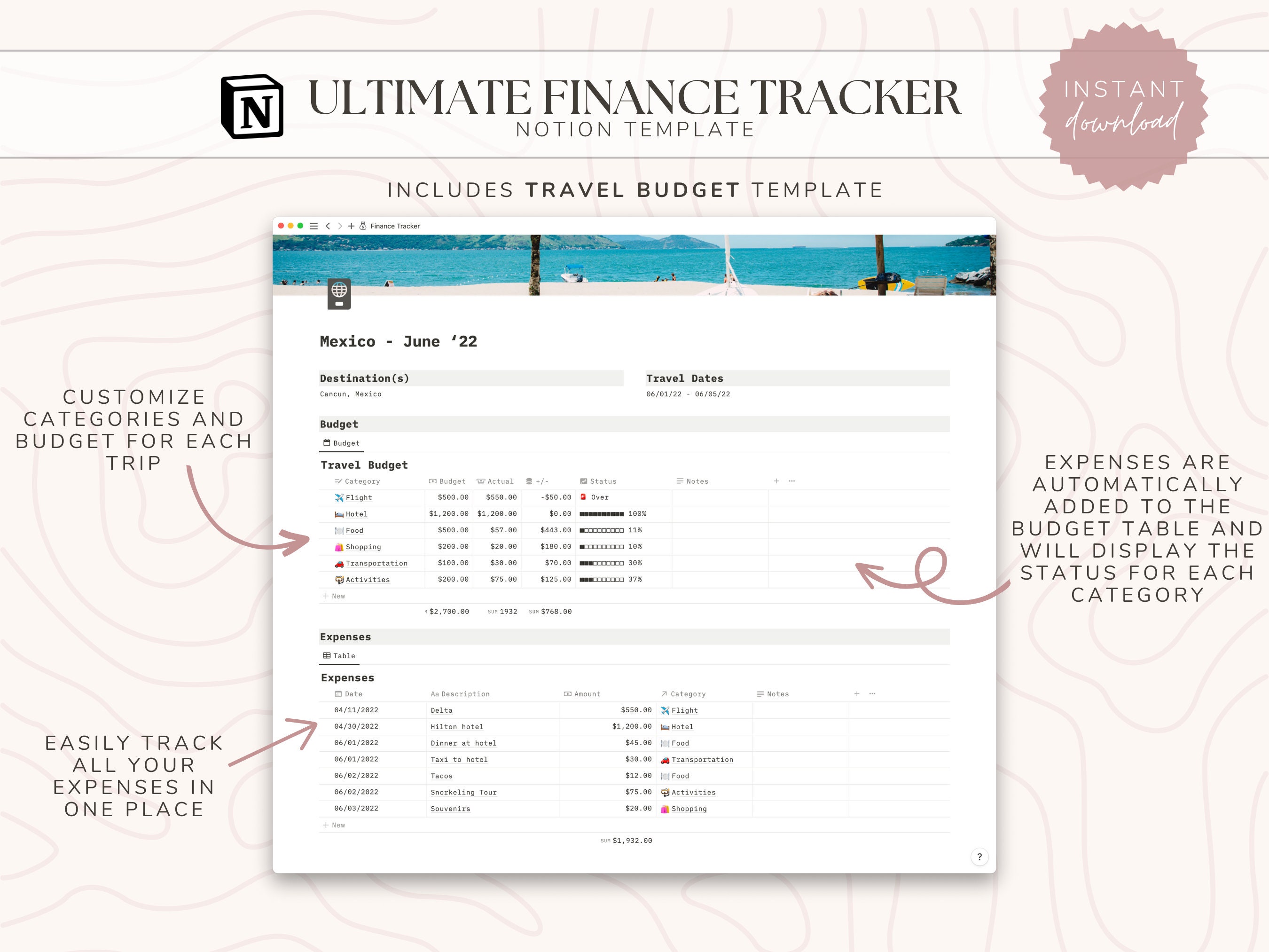 Notion Ultimate Finance Tracker Template | Finance Dashboard | Expenses ...