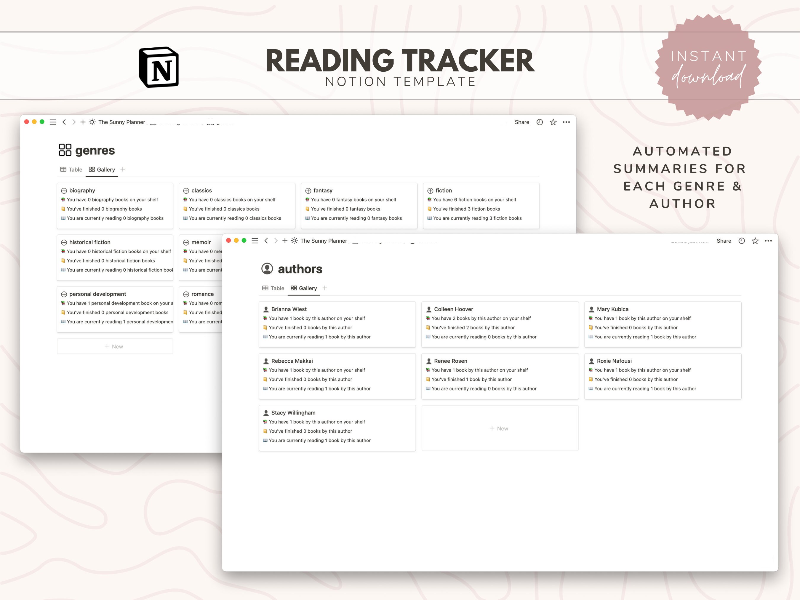 Notion Reading Tracker Template // Notion Book Tracker || Notion Bookshelf | Digital Reading ...