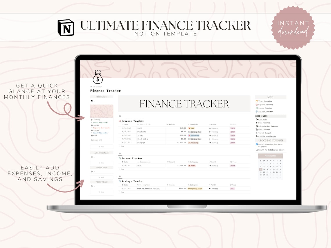 Notion Ultimate Finance Tracker Template | Finance Dashboard | Expenses Tracker | Notion Finance ...