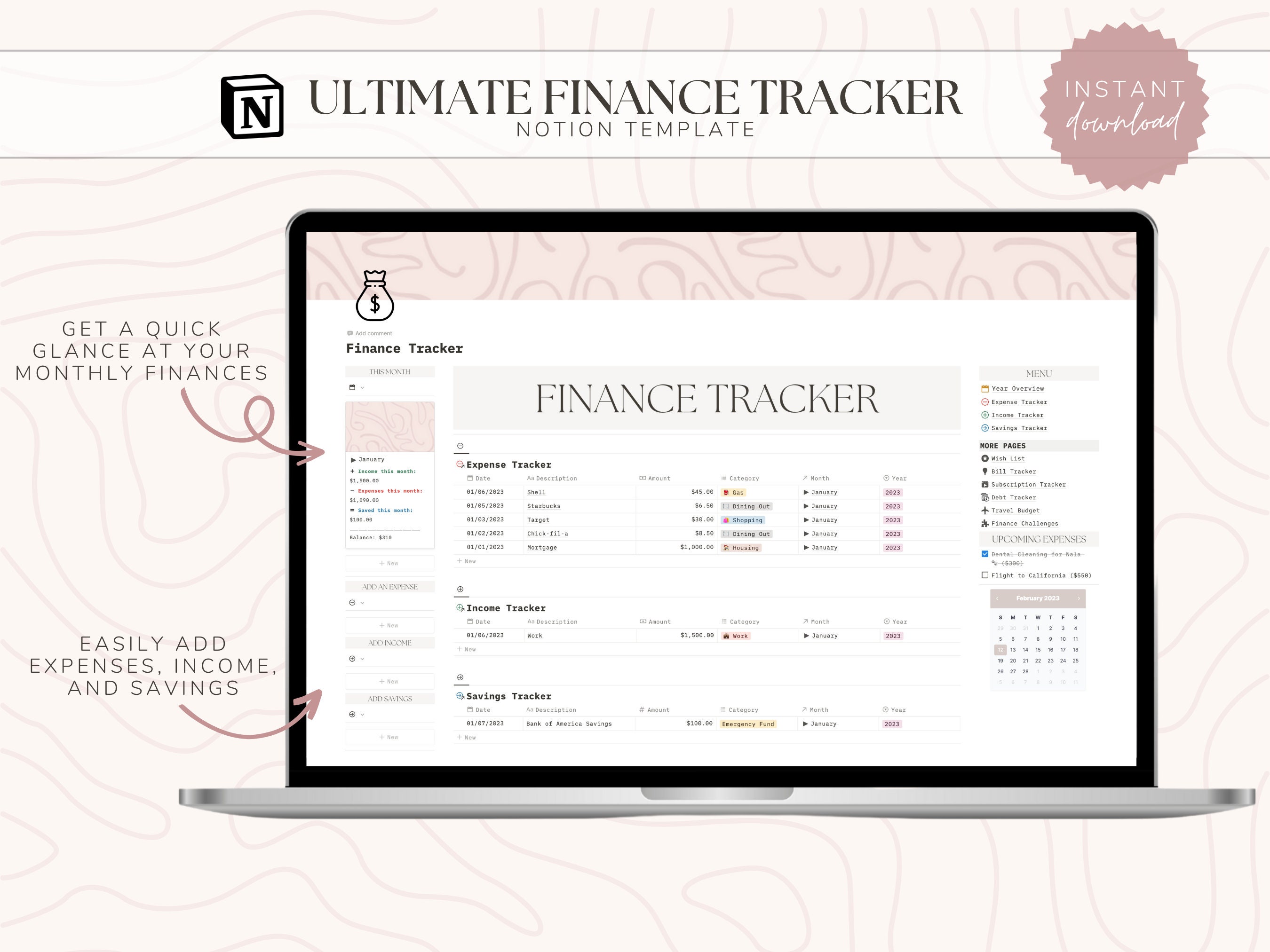 Notion Ultimate Finance Tracker Template | Finance Dashboard | Expenses ...