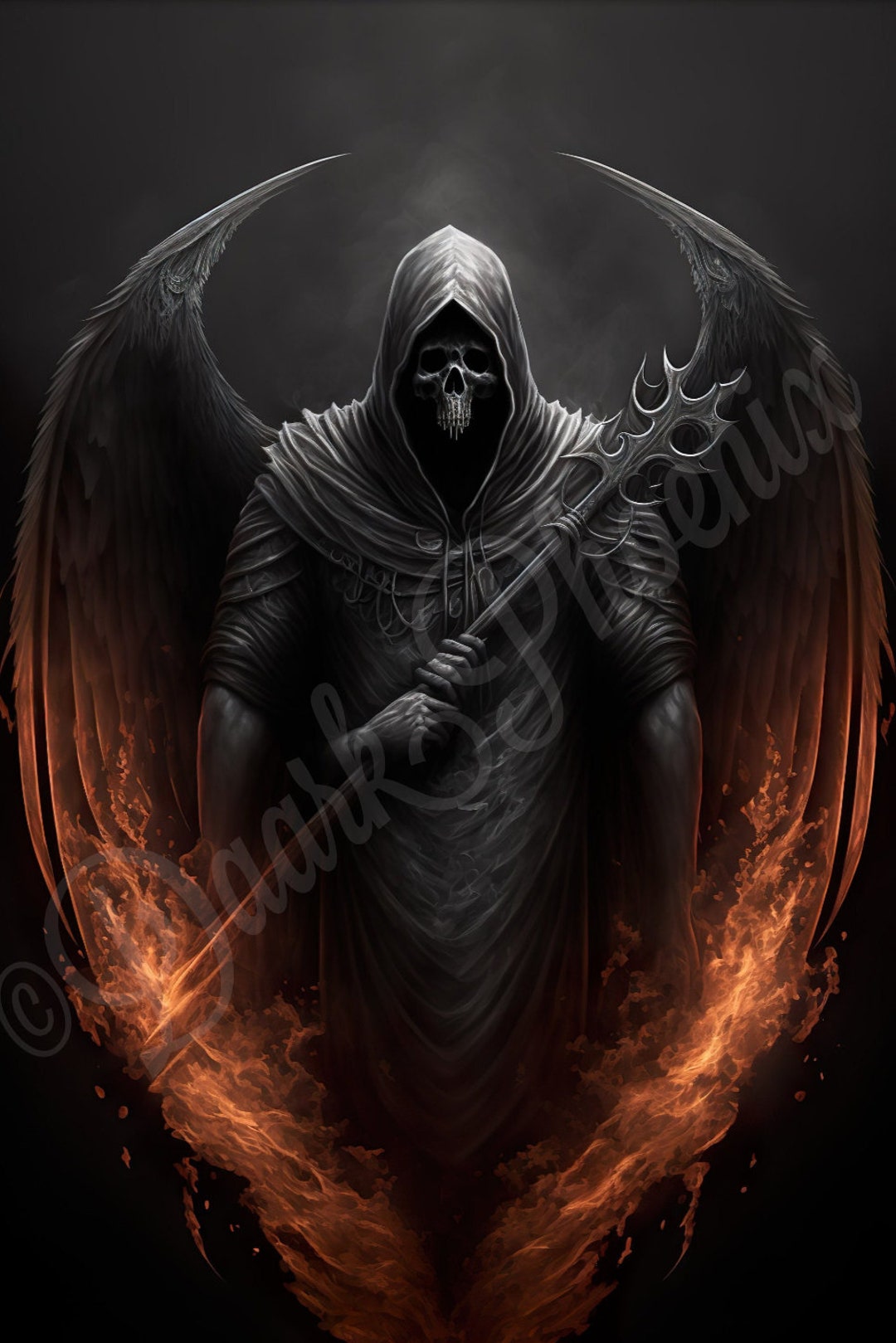 Winged Fire Reaper #2 - Etsy